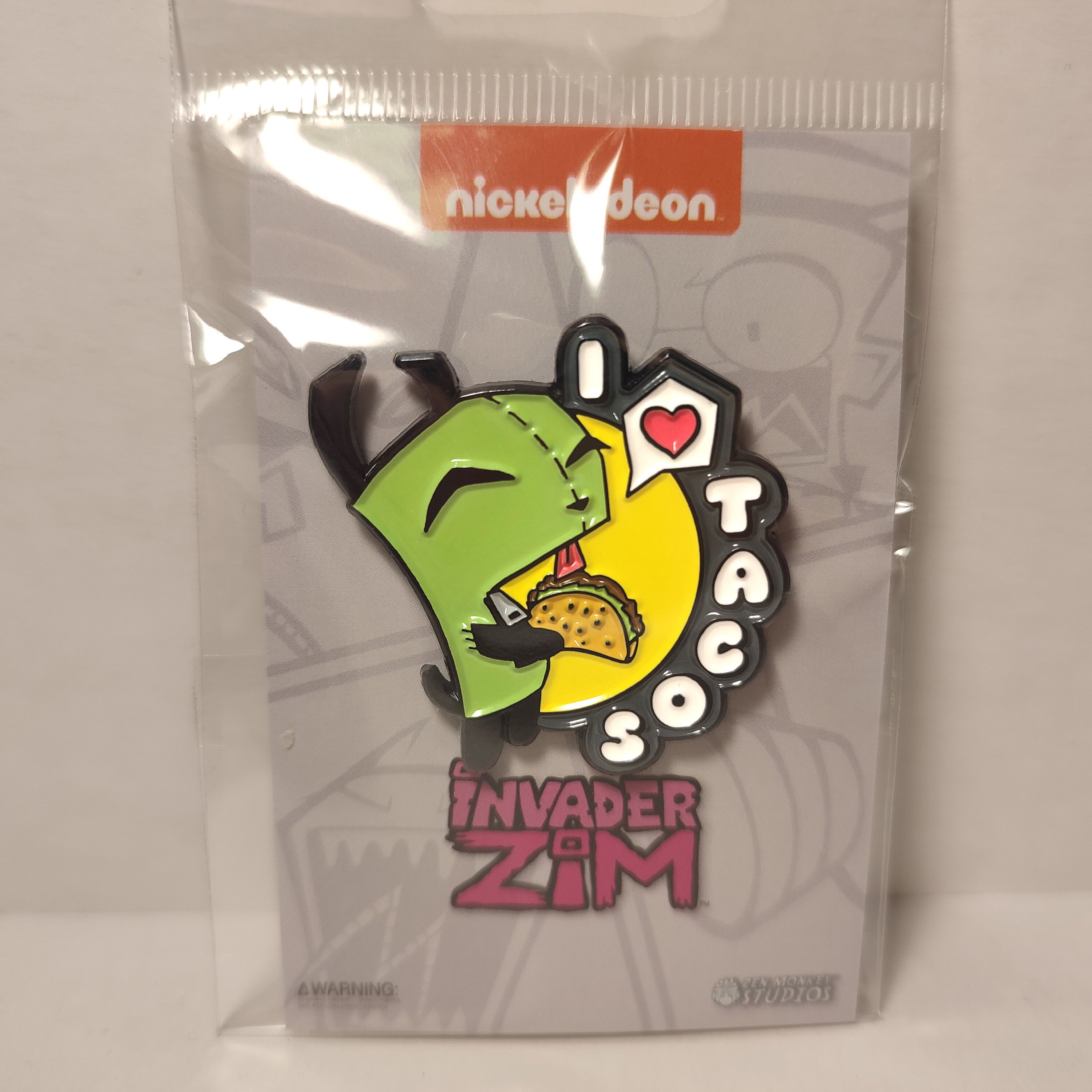 Nickelodeon Invader Zim Gir Loves Taco Collectible Enamel Pin | Grailed