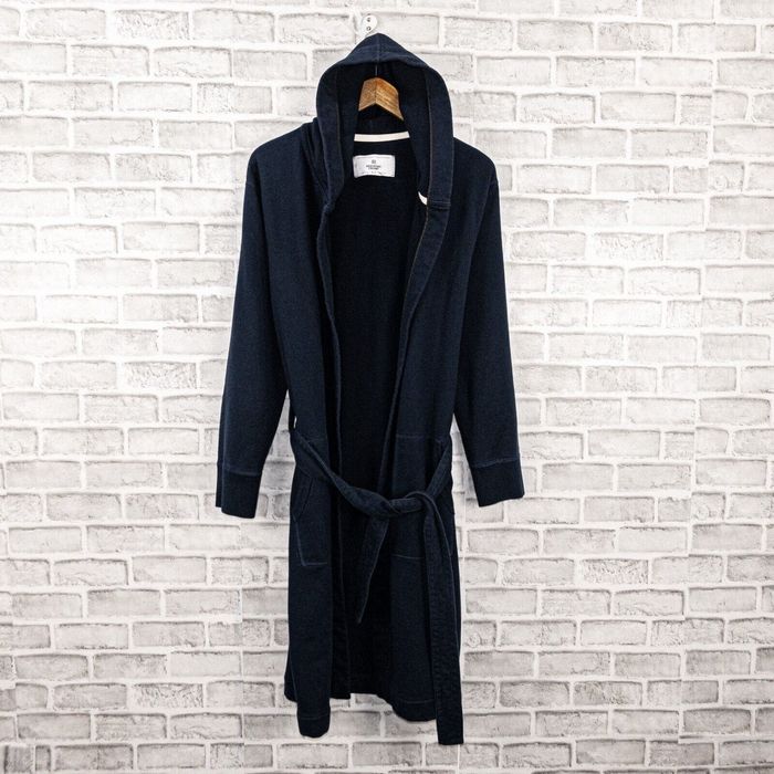 Reigning Champ Reigning Champ Loopback Cotton Jersey Hooded Robe Navy ...