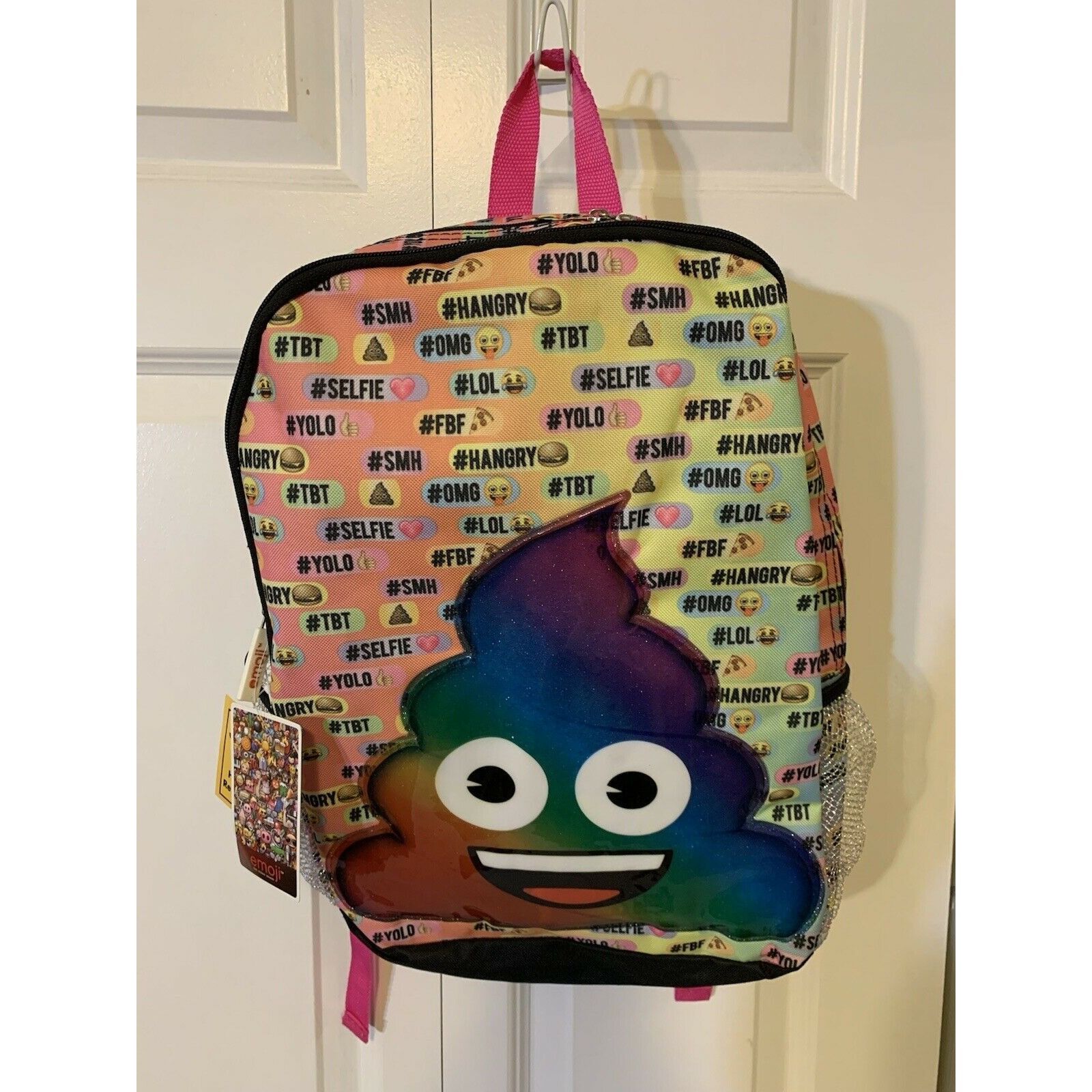 Other New pink multicolored Poop Emoji Small Backpack | Grailed