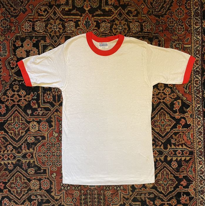 Vintage Deadstock 80s Ringer Tee Blank Paper Thin | Grailed