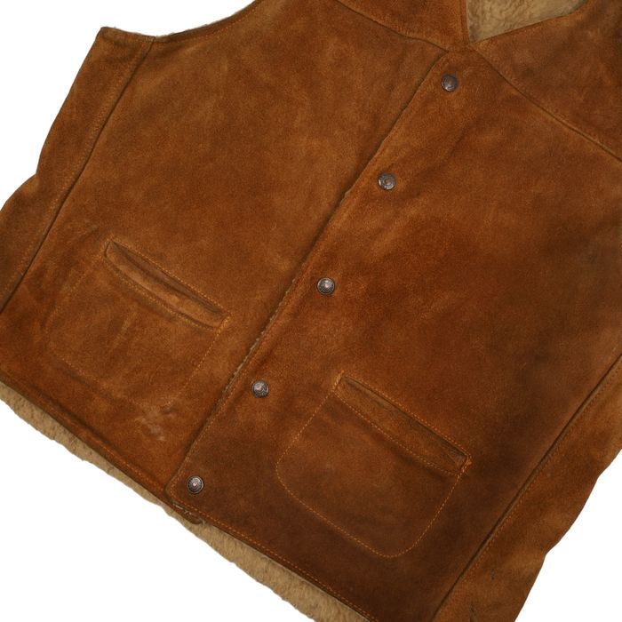 Vintage Vintage Schott Rancher Leather Sherpa Vest | Grailed