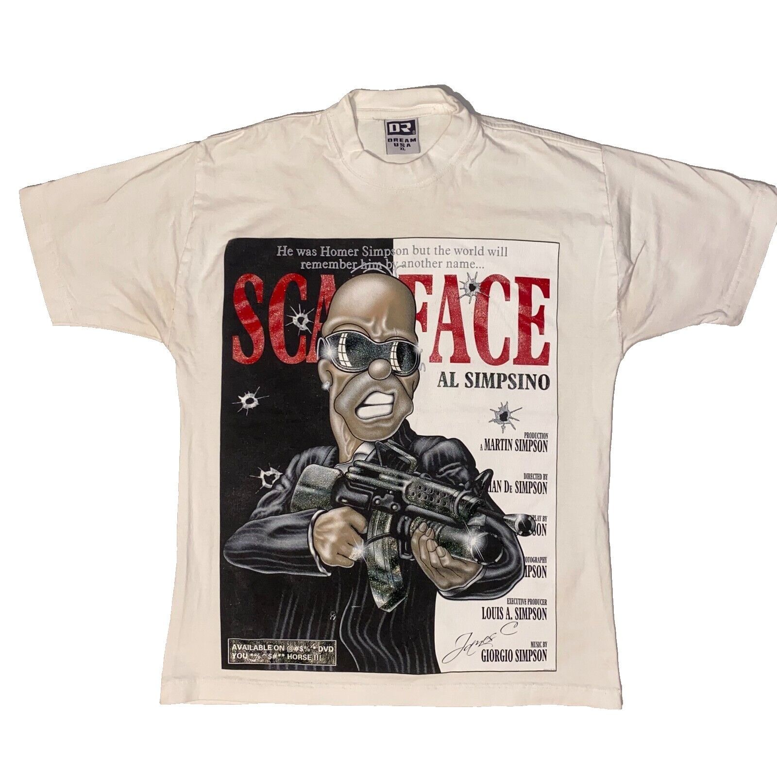 Other Vintage The Simpsons Scarface Homer Y2K Glitter Logo Graphic ...