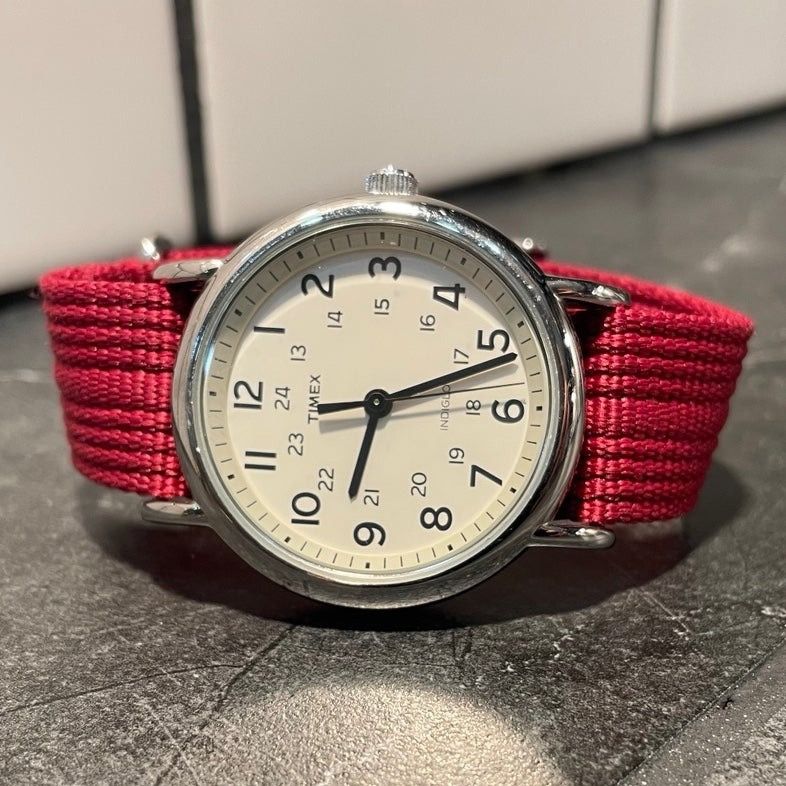 Timex Timex Indiglo Watch on Burgandy NATO Strap - New Battery | Grailed