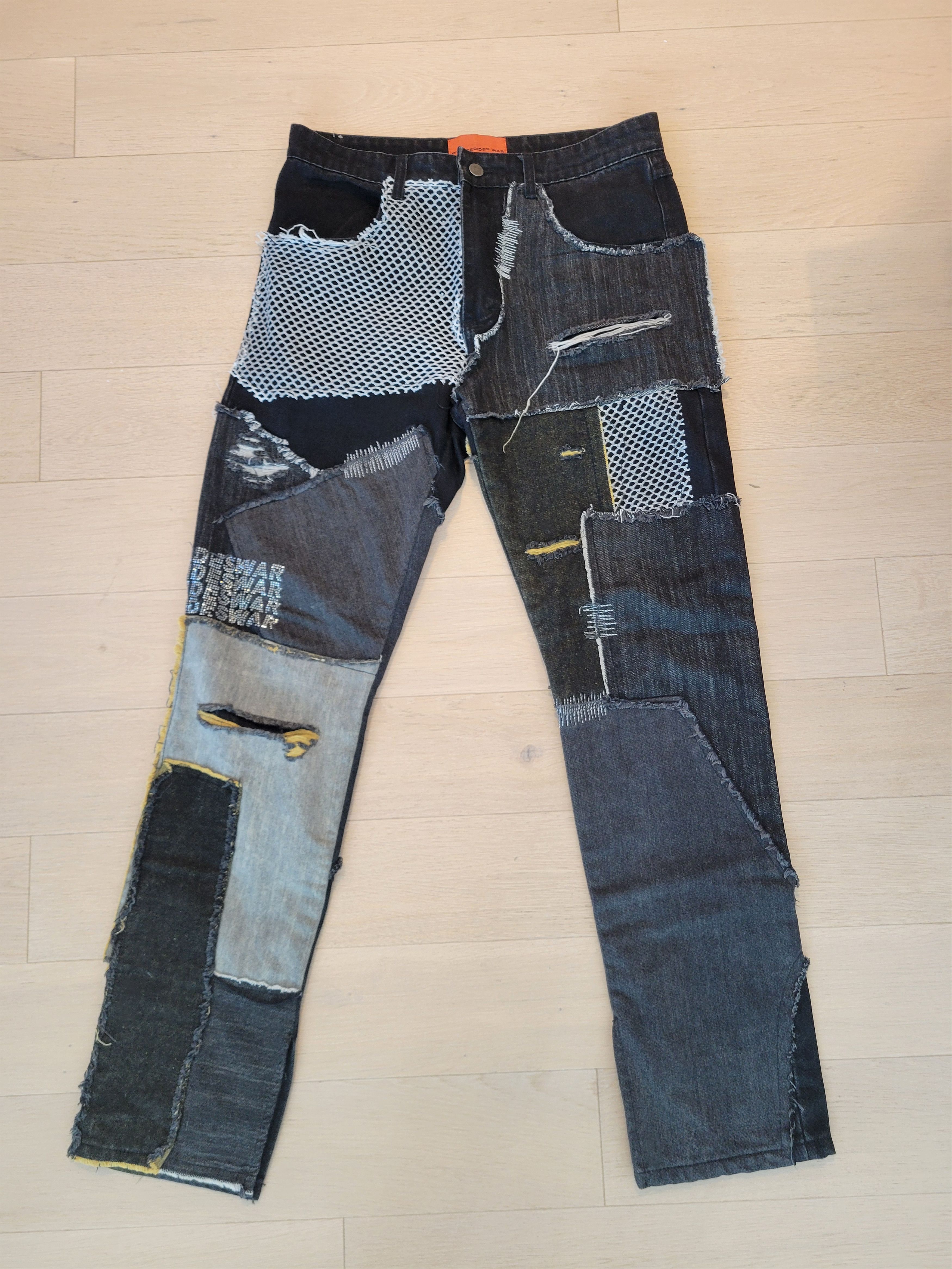 Who Decides War Upcycled Patchwork Jeans | Grailed