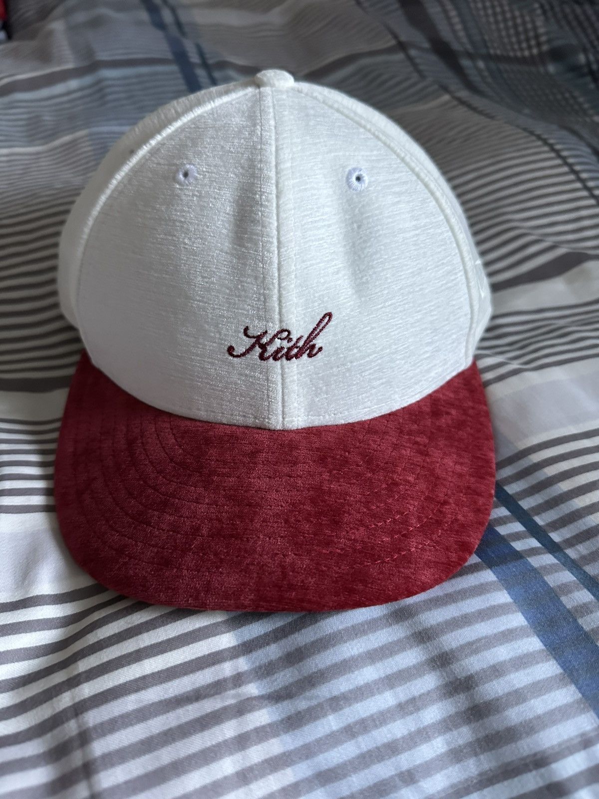 Kith × New Era Kith Red Chenille Script Fitted Hat | Grailed