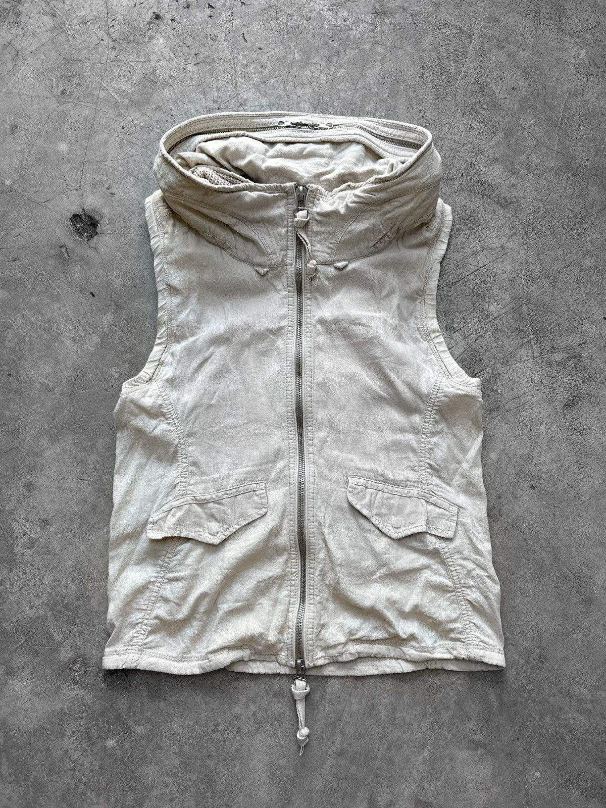 If Six Was Nine GOA Bono Hooded Off White Vest | Grailed