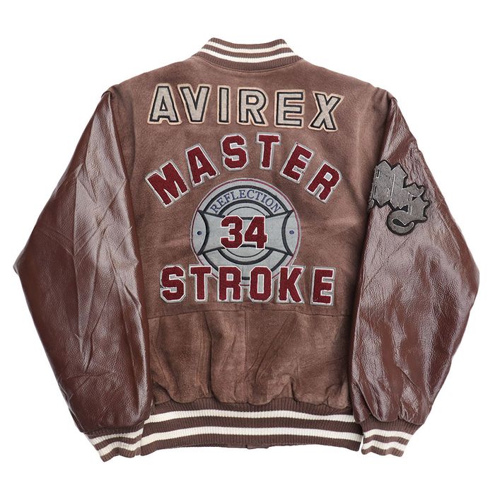 Vintage Avirex USA Vintage Varsity Leather Brown | Grailed