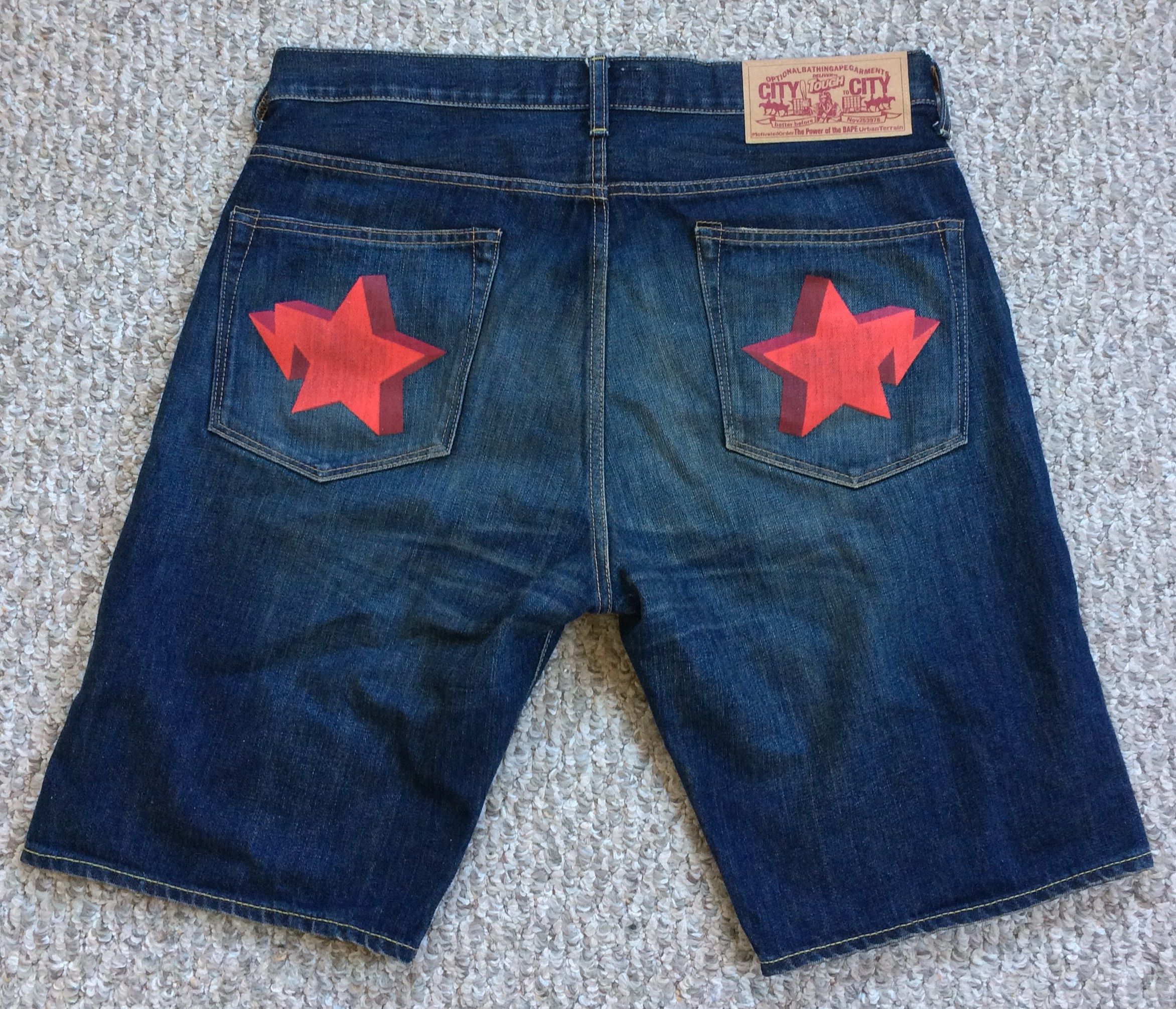 Bape OG Bapesta Star Denim Shorts | Grailed