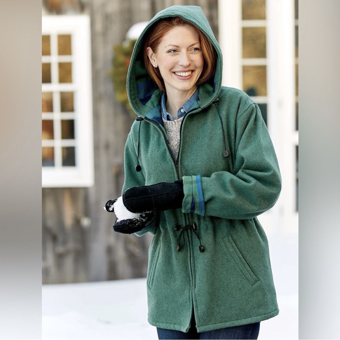 Johnson Woolen Mill Johnson Woolen Mills Wool Anorack Jacket with ...