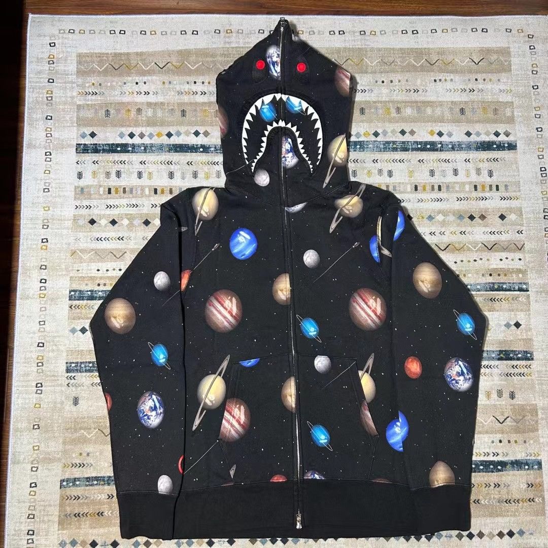 Bape SPACE CAMO SHARK FULL ZIP HOODIE | Grailed