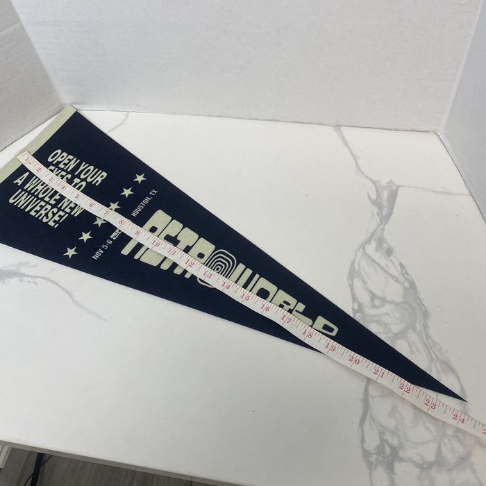 Travis Scott 2021 Astroworld Travis Scott Pennant Flag Tour Merch Black ...