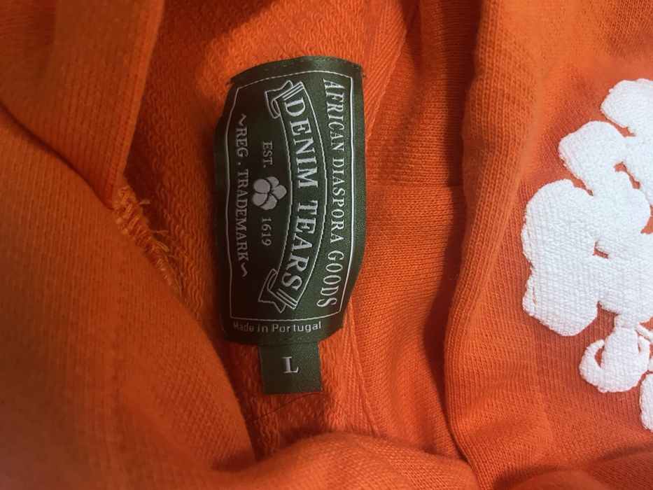 DENIM TEARS Denim Tears Orange Hoodie L | Grailed