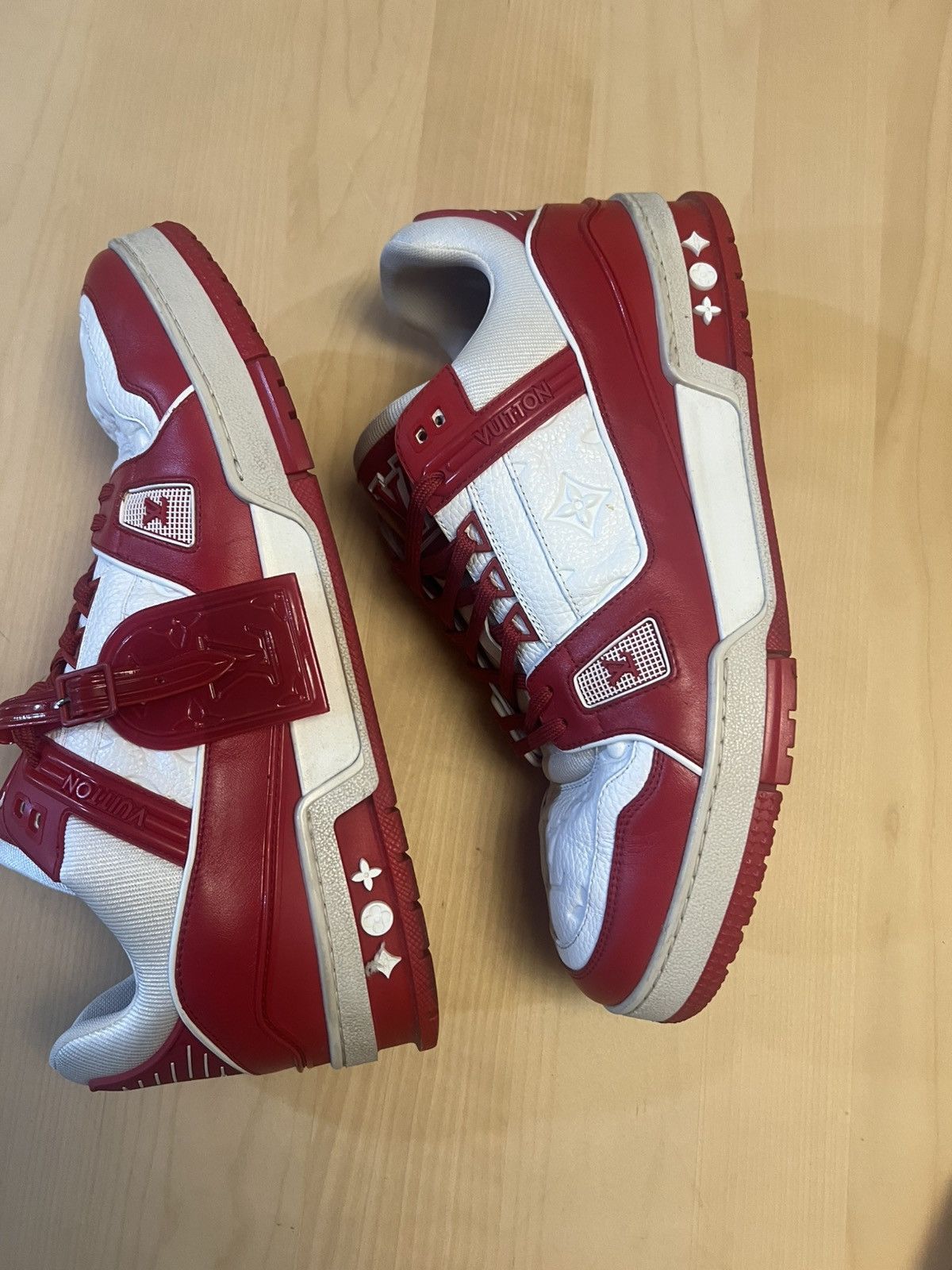 Louis Vuitton Louis Vuitton trainer red by Virgil abloh | Grailed