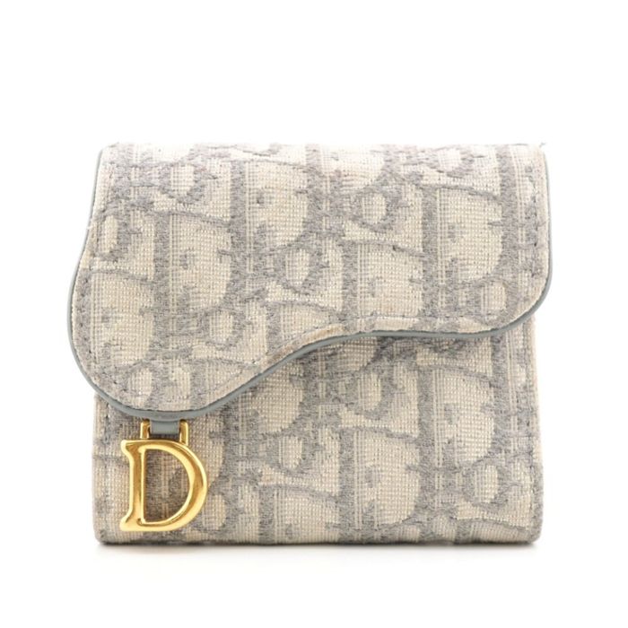 Dior CHRISTIAN DIOR Mini Wallet Trifold Gray Women's | Grailed