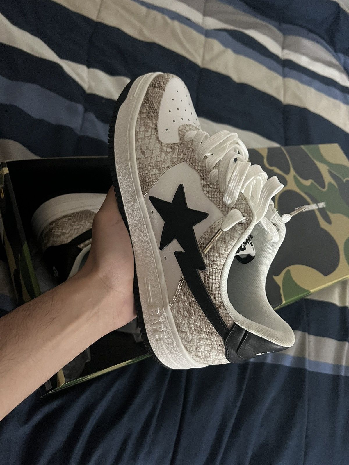 Bape A Bathing Ape Bape sta Snake Skin Beige | Grailed