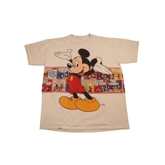 Vintage Vintage Mickey Mouse Front And Back AOP Comic Strip Tee Shir ...