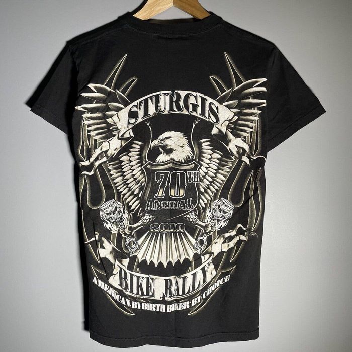 Vintage Y2K Sturgis Grunge Biker Flame Graphic 70th Bike Rally Shirt ...