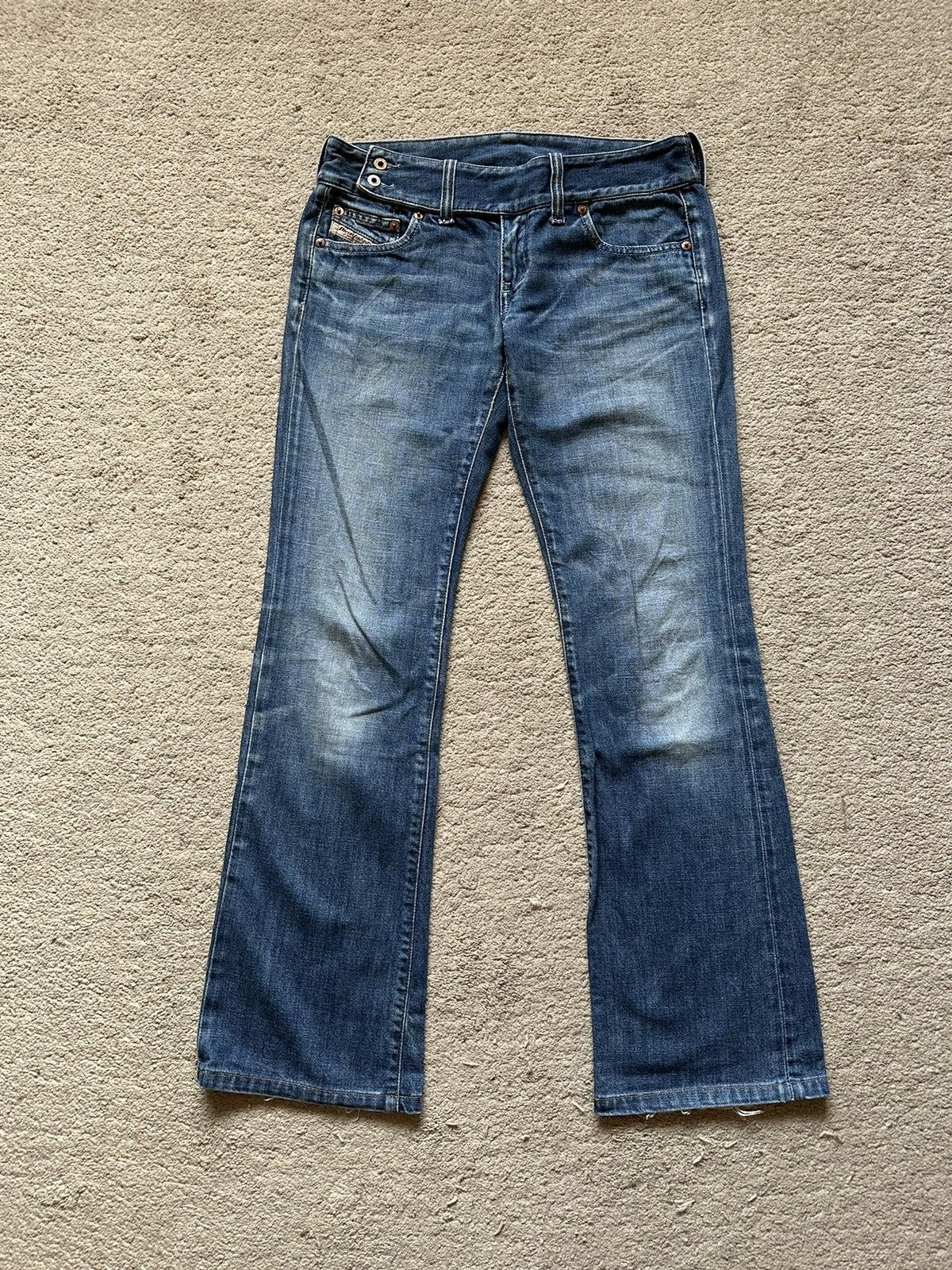 Diesel × Jnco × Streetwear 2000s Diesel Low Rise Faded Wash Flare Jeans ...