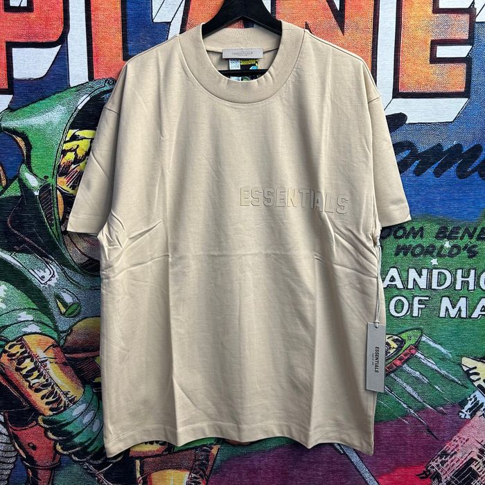 Fear of God Brand New Essentials Fear Of God Logo Sand Tee Size Medium ...