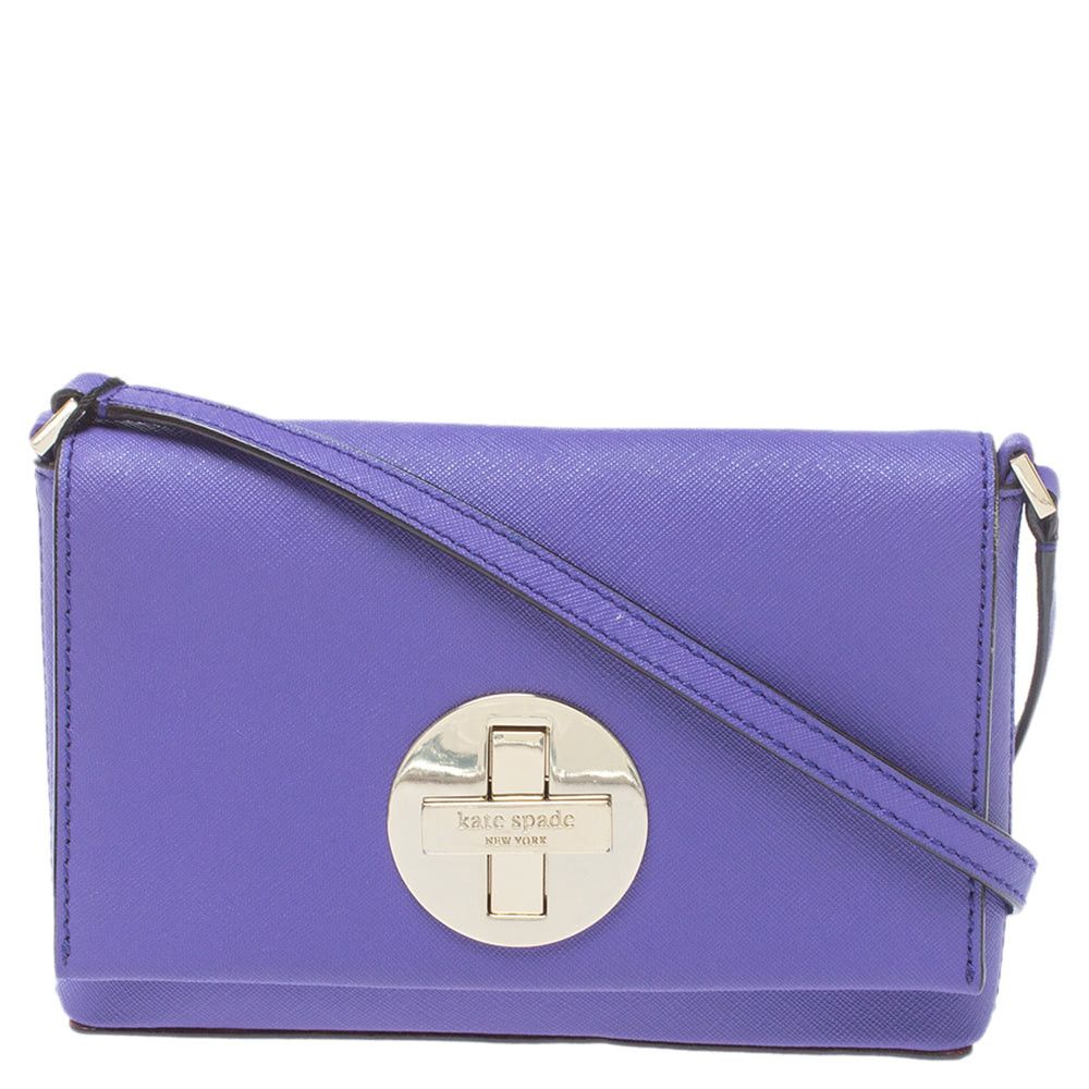 Kate Spade KATE SPADE Purple Leather Astor Court Flap Crossbody Bag ...