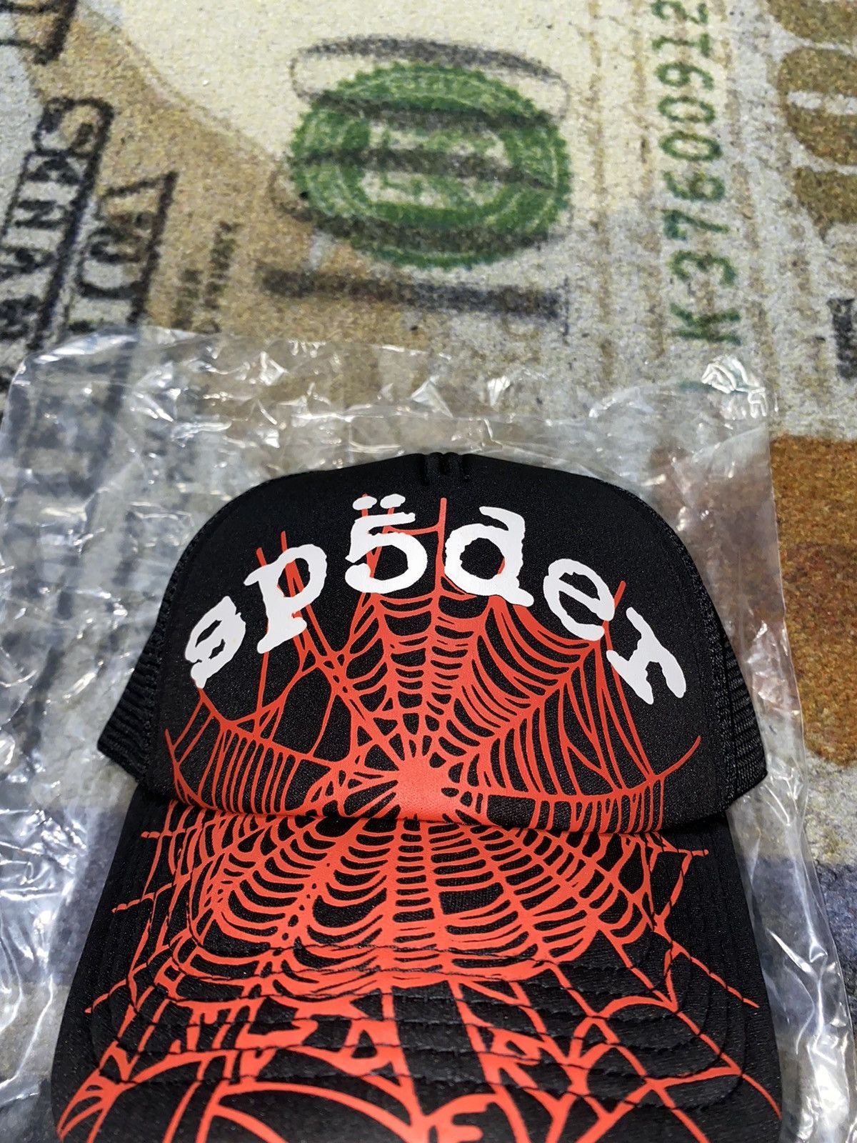 Spider Worldwide Sp5der OG WEB V2 TRUCKER HAT BLACK RED | Grailed