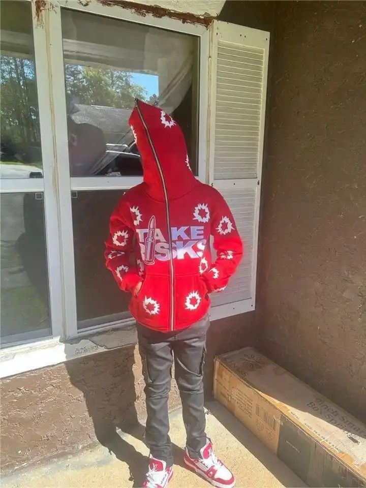 Japanese Brand Grunge Take Risk Zip Up Graphic Full Hoodies | Grailed