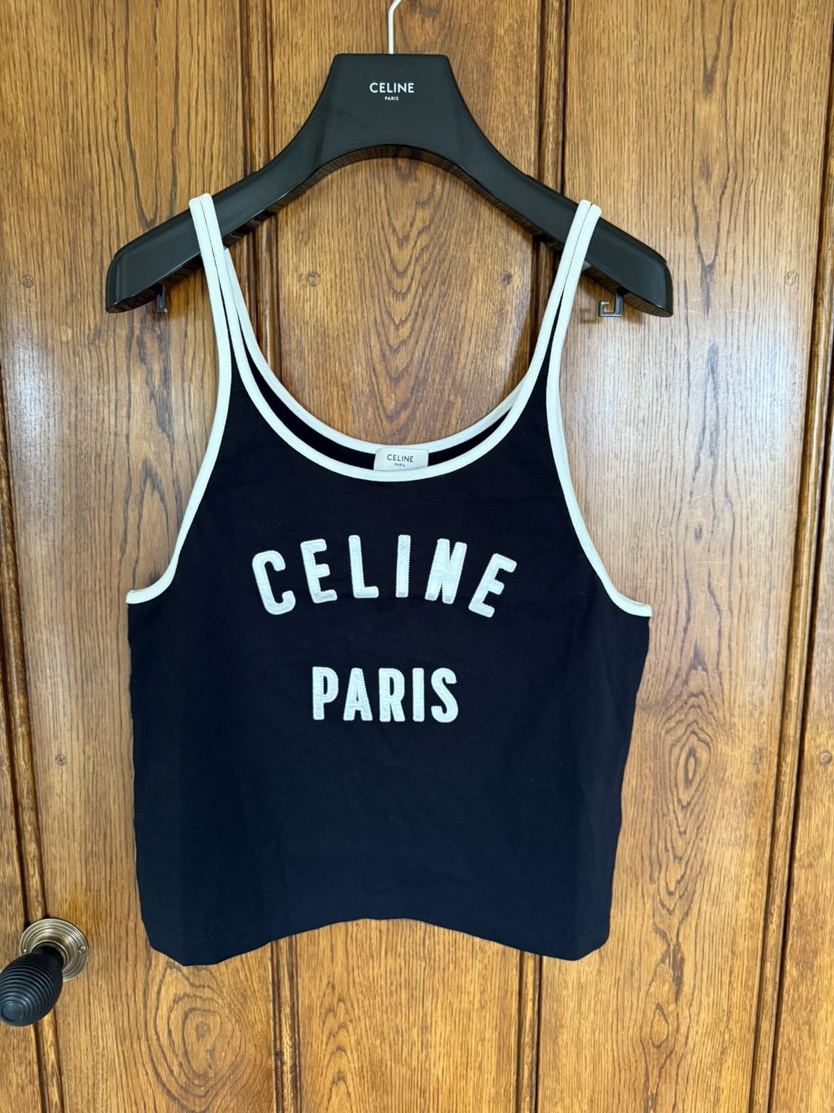 Celine SS23 Celine logo strappy vest tank M L Hedi Slimane sample | Grailed