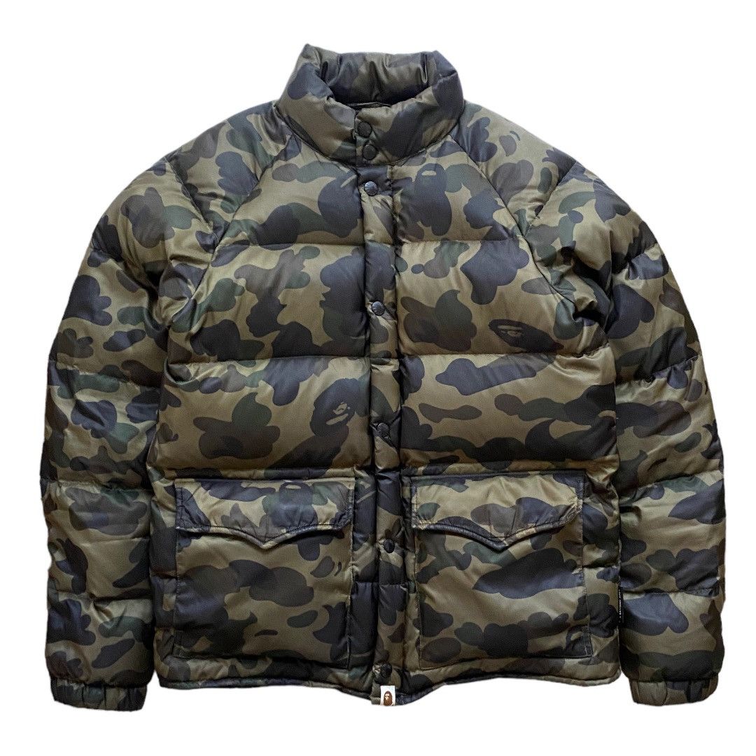 Bape A Bathing Ape Green Camo Puffer Coat | Grailed