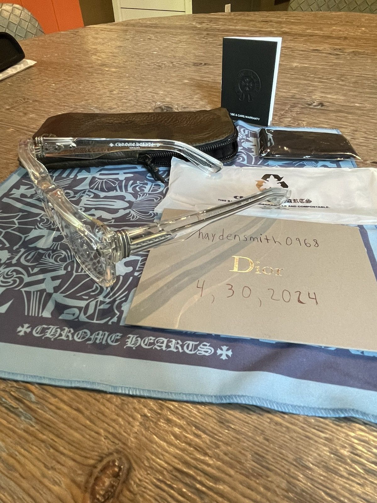 Chrome Hearts Chrome hearts “gnarlin” crystal frame demo lenses | Grailed
