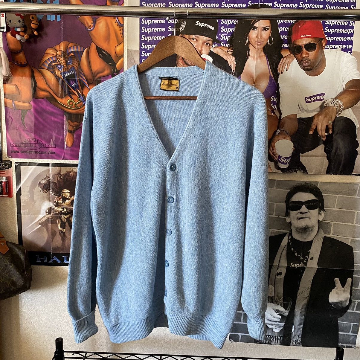 Vintage Vintage Baby Blue Cardigan Sweater Harris and Frank 1980s | Grailed