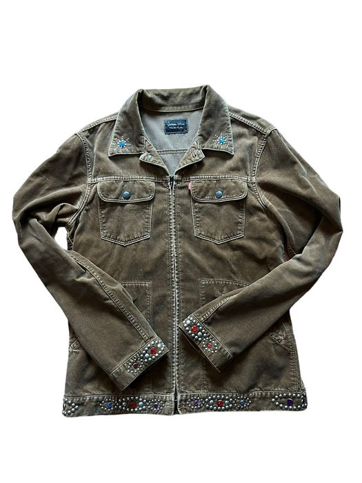 Number (N)ine Number nine touch me I'm sick rhinestone suede jacket ...