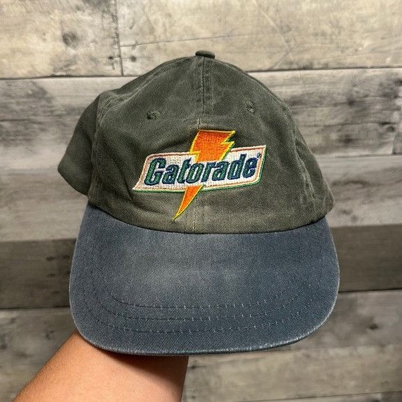 Vintage VINTAGE 90S GATORADE GREEN BLUE EMBROIDERED STRAPBACK HAT | Grailed