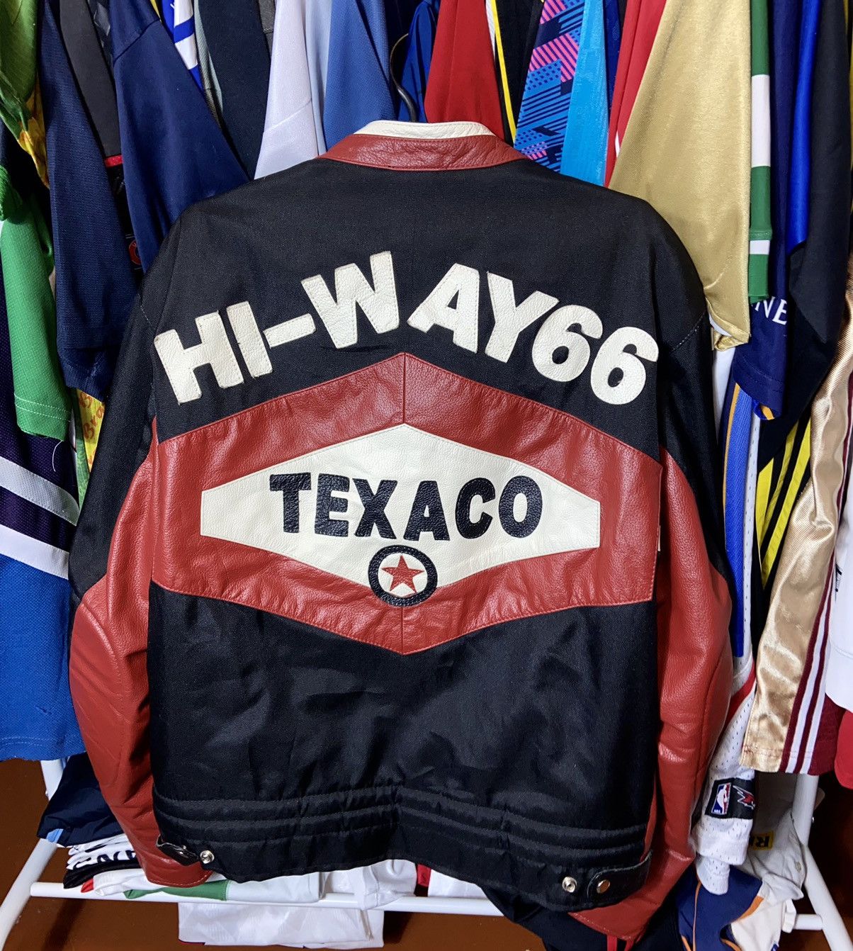 Vintage HI-WAY66 TEXACO LEATHER MOTO JACKET USA STYLE AVIATION | Grailed