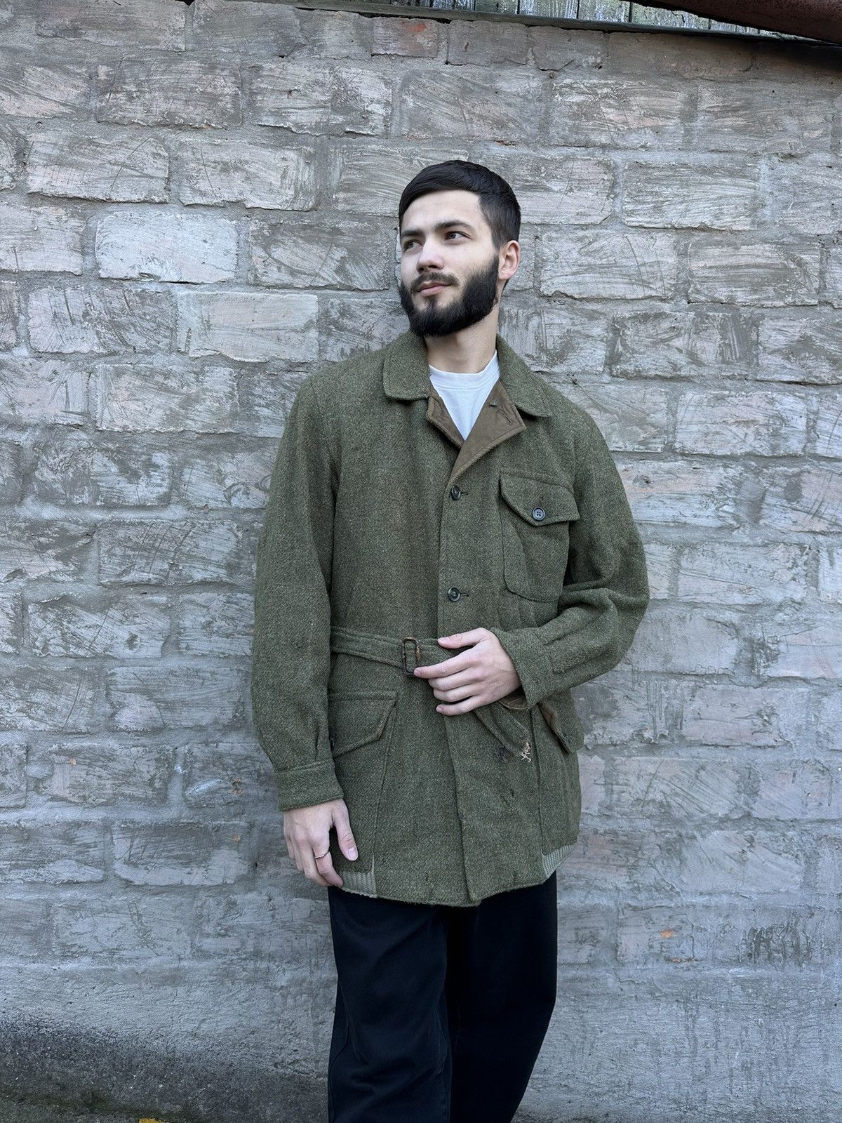 Hunter × Tweed × Vintage Antique 1940s J.C. Cording Reversible Shooting ...