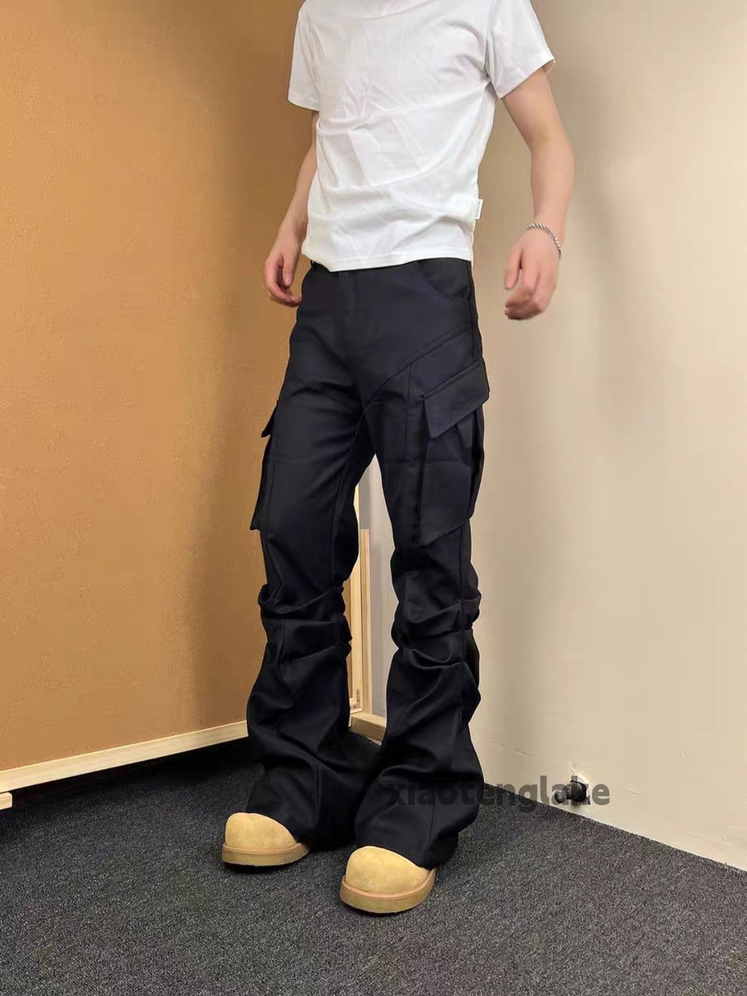 Designer × Japanese Brand × Vintage utility skate outdoor pleated punk hiphop bootcut pants ...