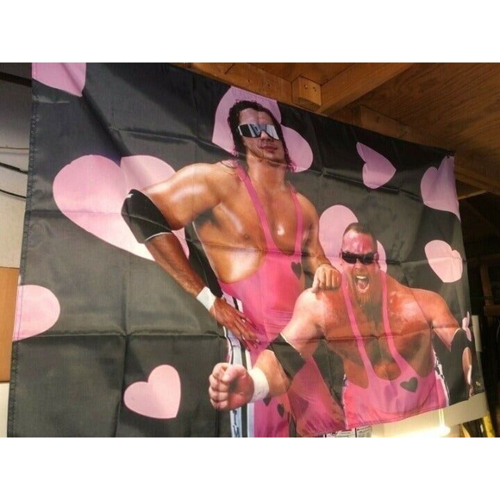 Other WWF HART FOUNDATION Bret The Hitman Jim Anvil 5ft Flag | Grailed