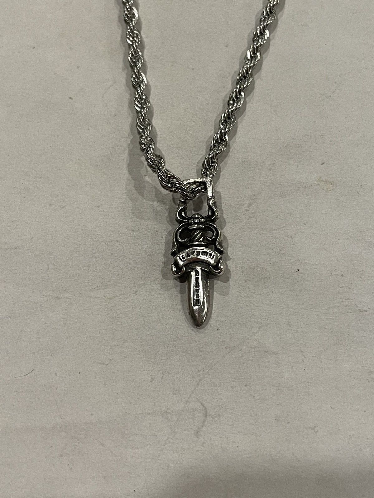 Chrome Hearts Chrome Hearts Dagger Pendant Rope Chain Necklace Silver ...