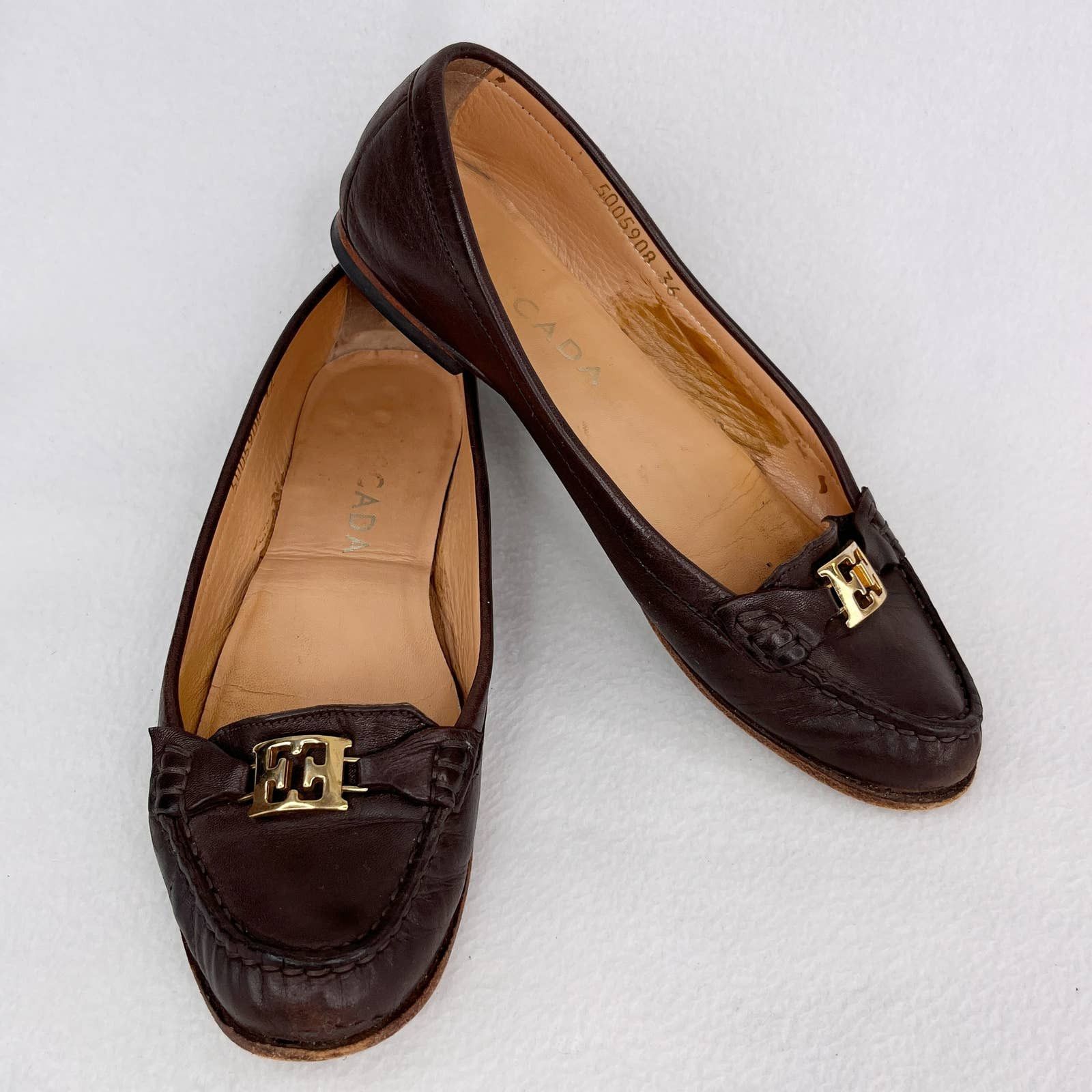 Escada Escada Flats Loafers Brown 36 Gold Tone Hardware | Grailed