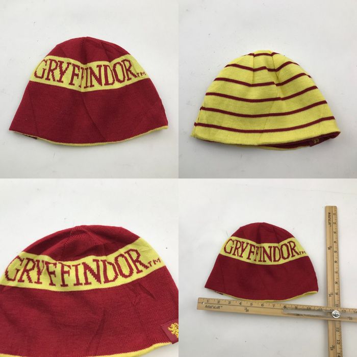 Vintage Gryffindor Beanie Hat Cap Red Yellow Knit Reversible Harry ...