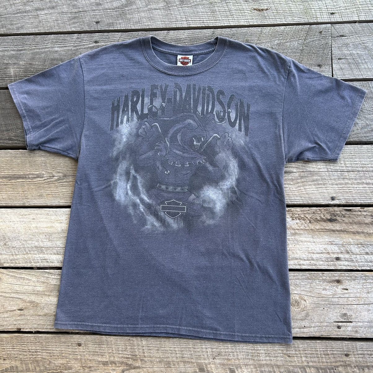 Vintage Vintage Y2K Harley Davidson Jester Skull Clown Biker T Shirt | Grailed