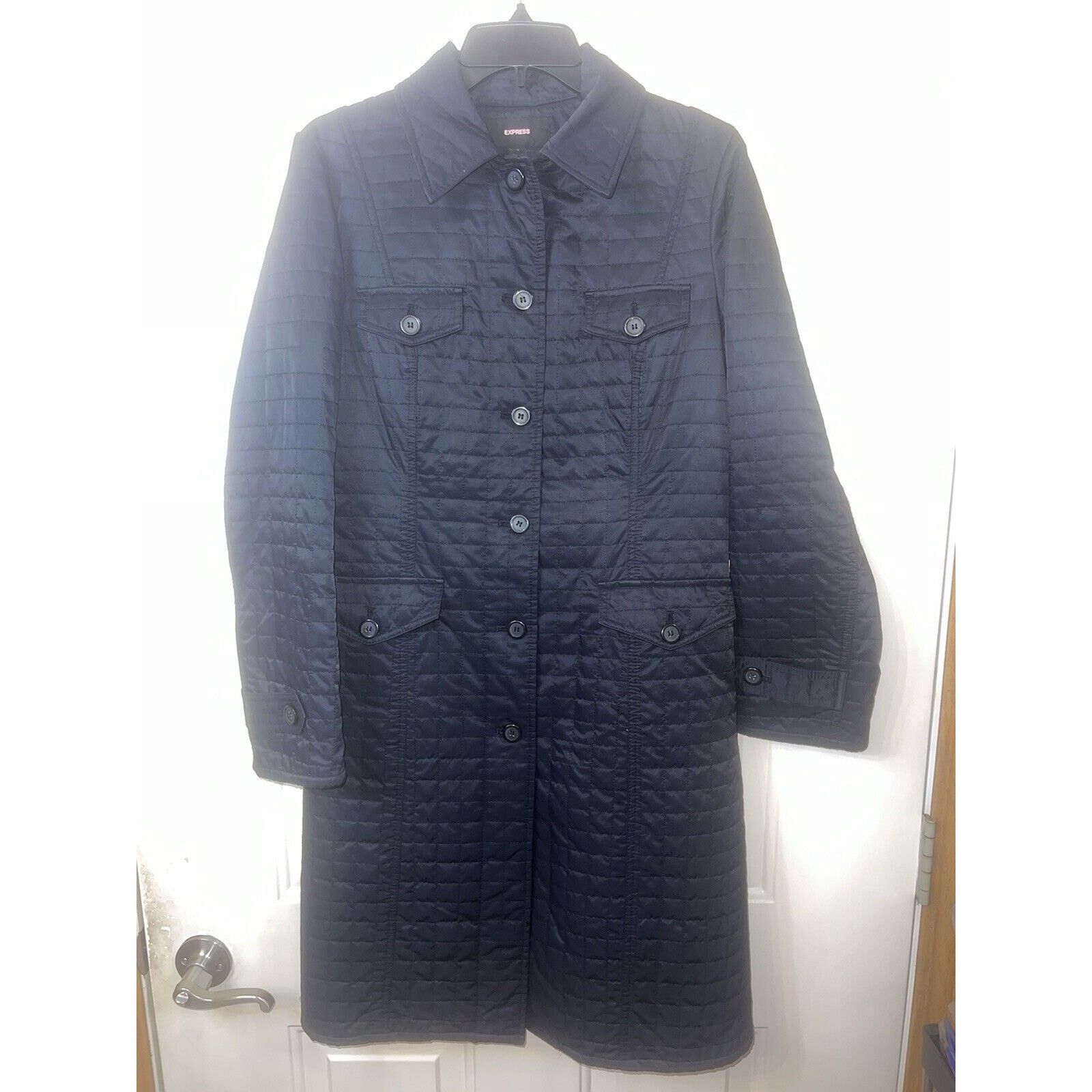 Express Express Parka Jacket Trench Coat Black Women's 10 Puffer | Grailed