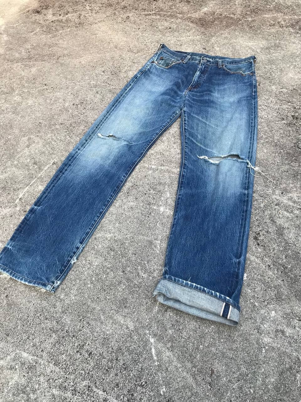 Levi's × Vintage VINTAGE 1990s LEVIS 502 SELVEDGED DISTRESSED KURT ...