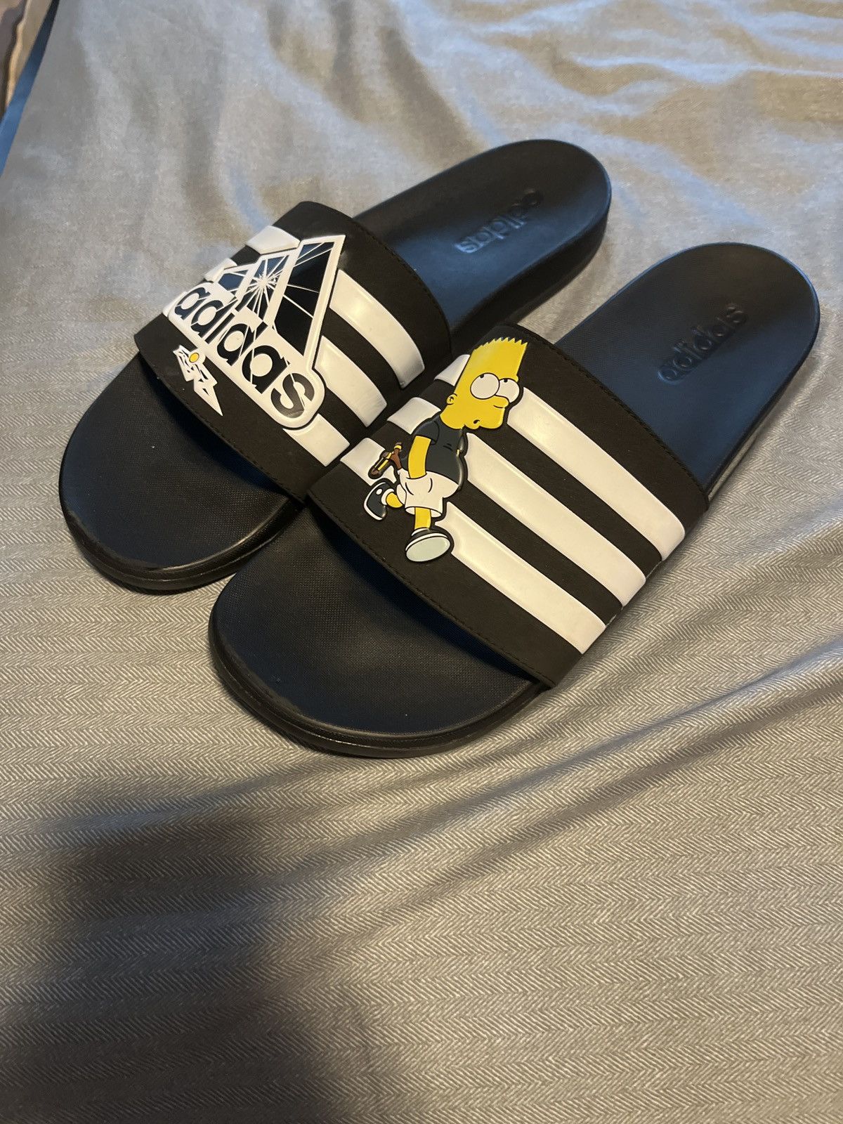 Adidas Rare Adidas Bart Simpson Slide | Grailed
