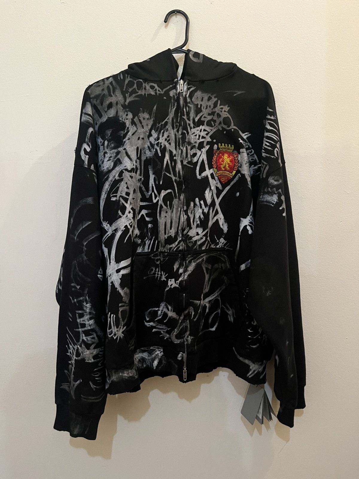 Balenciaga Balenciaga Graffiti Skater Zip-Up Hoodie Black | Grailed
