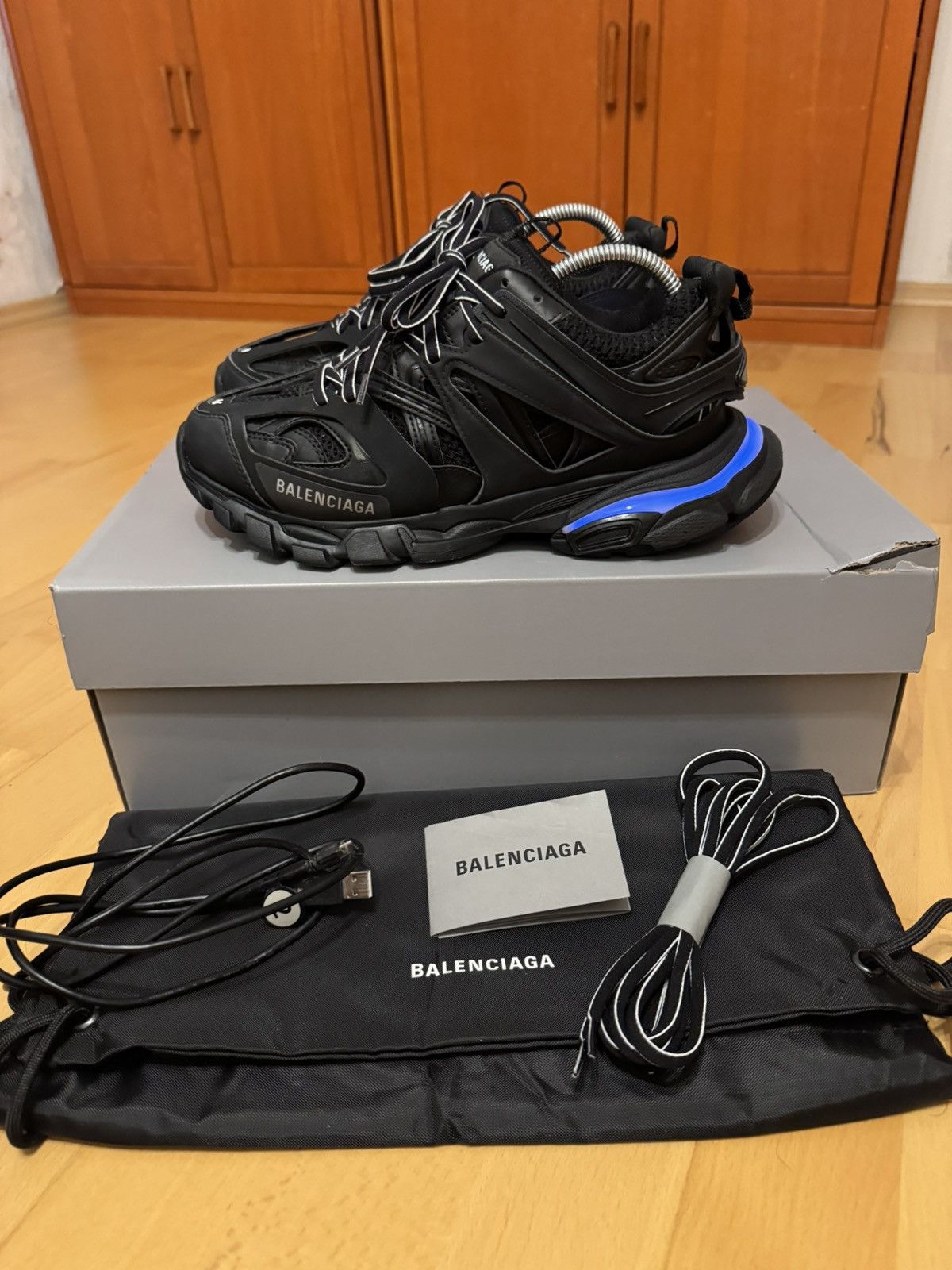 Balenciaga Balenciaga LED Triple Black Track | Grailed