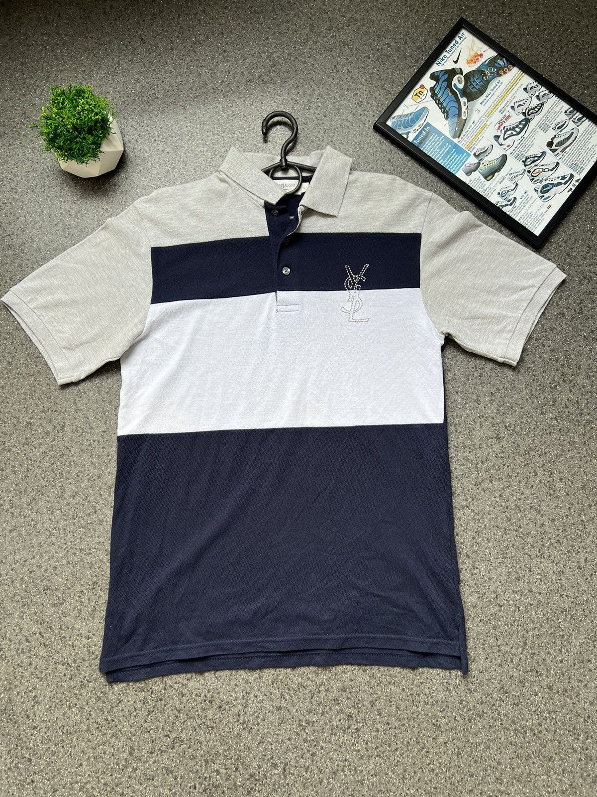 Vintage × Ysl Pour Homme × Yves Saint Laurent Yves Saint Laurent YSL Vintage Polo T-Shirt Tee ...