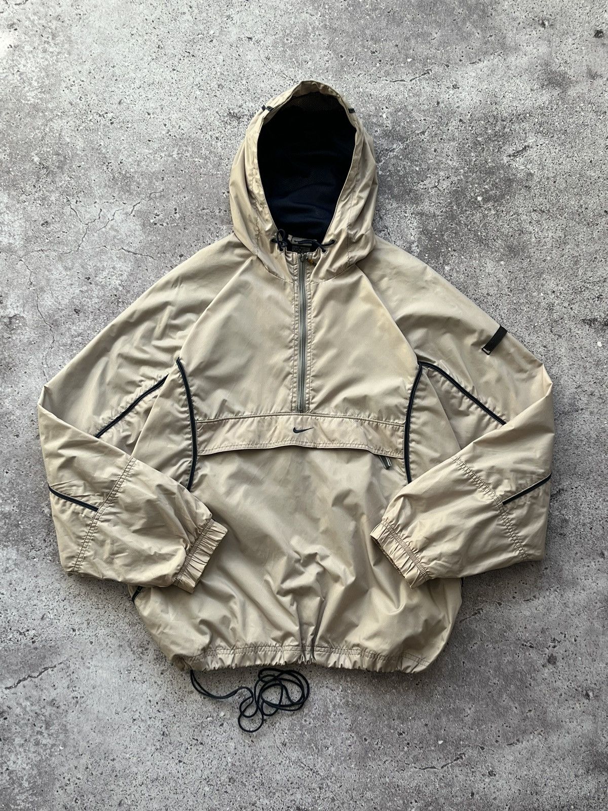 Nike Vintage Nike Center Swoosh Nylon Anorak Ninja Jacket Drill | Grailed