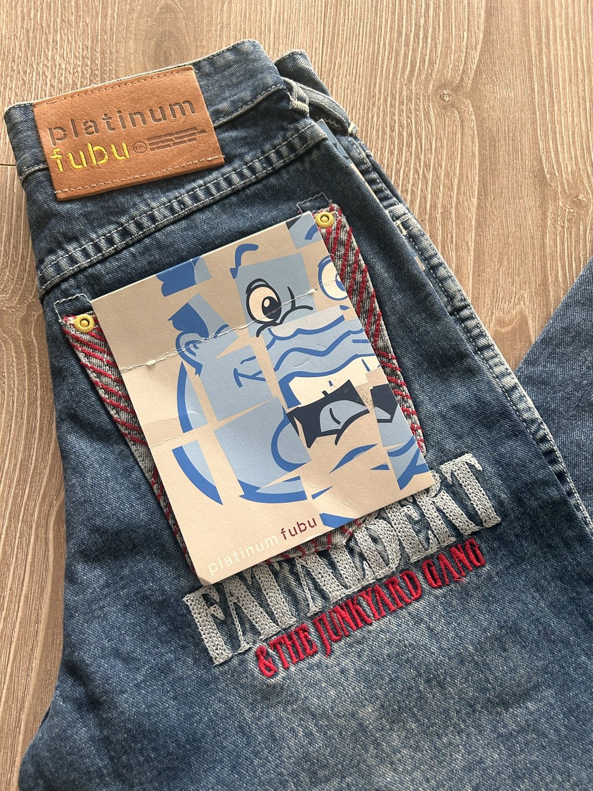 Fubu × Streetwear Platinum Fubu Fat Albert Embroidered Jorts | Grailed