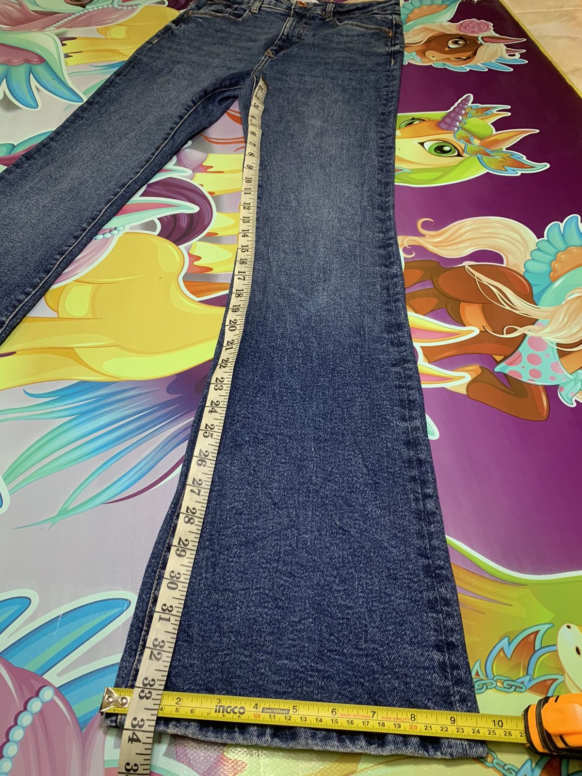 Japanese Brand Zara Strachable Flare Denim Pants | Grailed