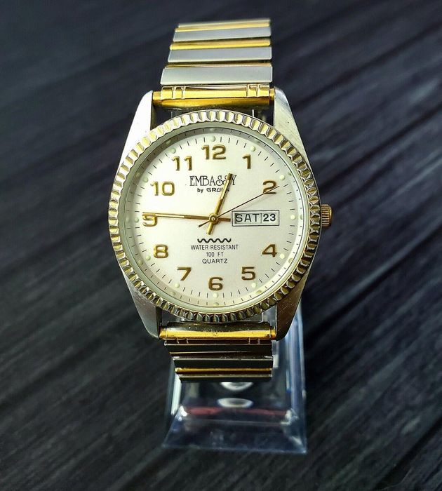 Designer Rare Vintage Gruen Embassy Day Date President Men's Watch ...